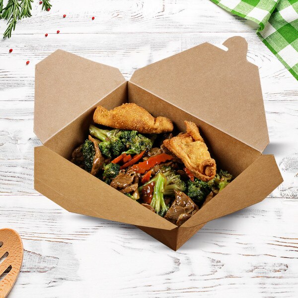Kraft Folded Takeout Box | Nantuk