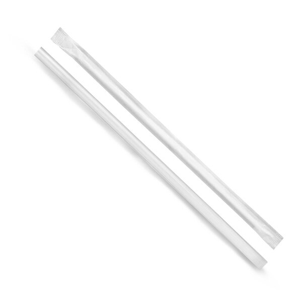 Jumbo Straw Paper Wrapped Clear Boxed - 12000/Case | Nantuk
