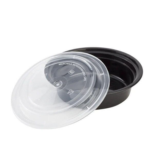 Microwaveable Round Plastic container with Lid combo - 150/case | Nantuk