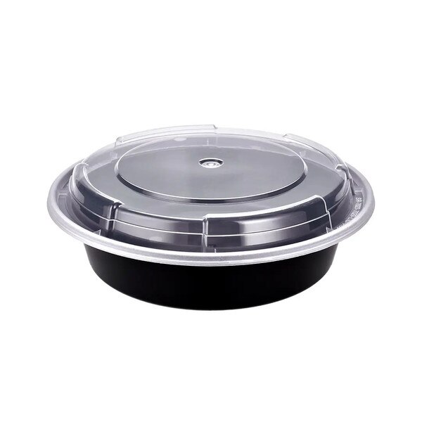Microwaveable Round Plastic container with Lid combo - 150/case | Nantuk