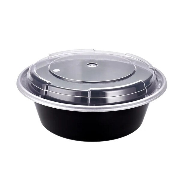 Microwaveable Round Plastic container with Lid combo - 150/case | Nantuk