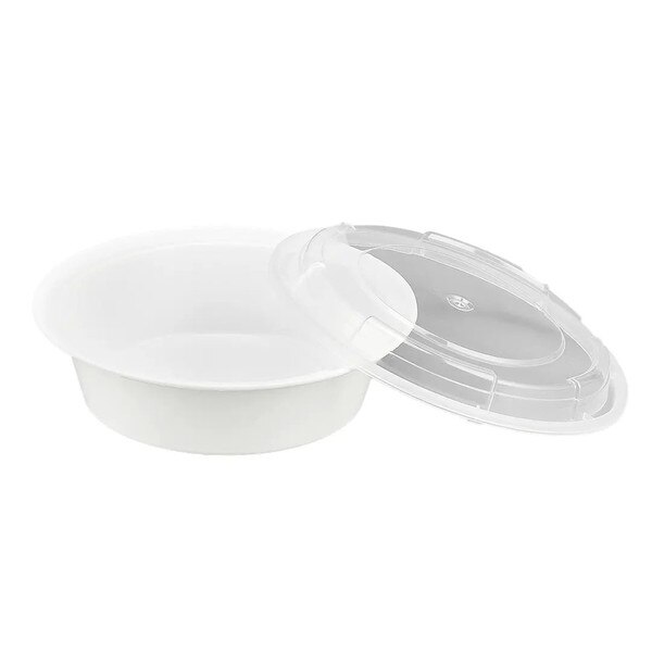 Microwaveable Round Plastic container with Lid combo - 150/case | Nantuk